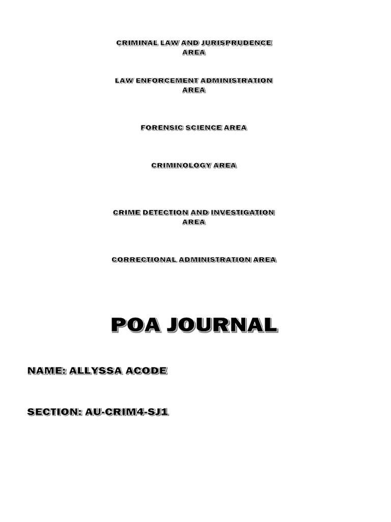 Poa Journal (Long) | PDF