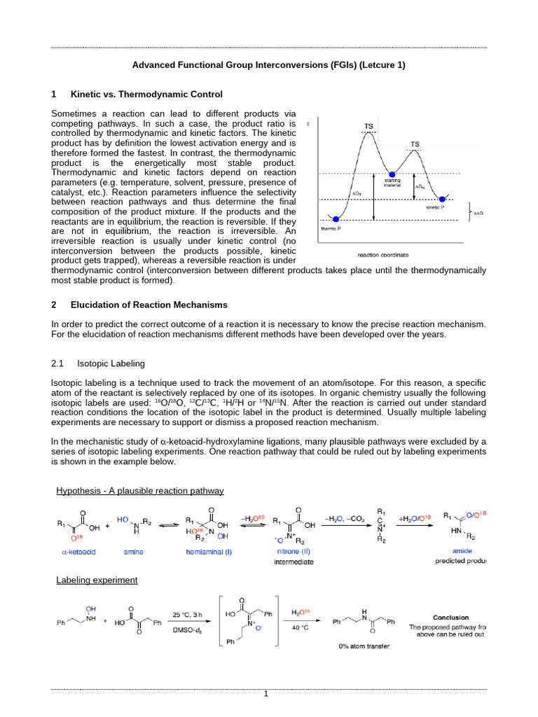 OCII FS2019 L01-Advancedfgi CC | PDF | Chemical Reactions | Chemical ...