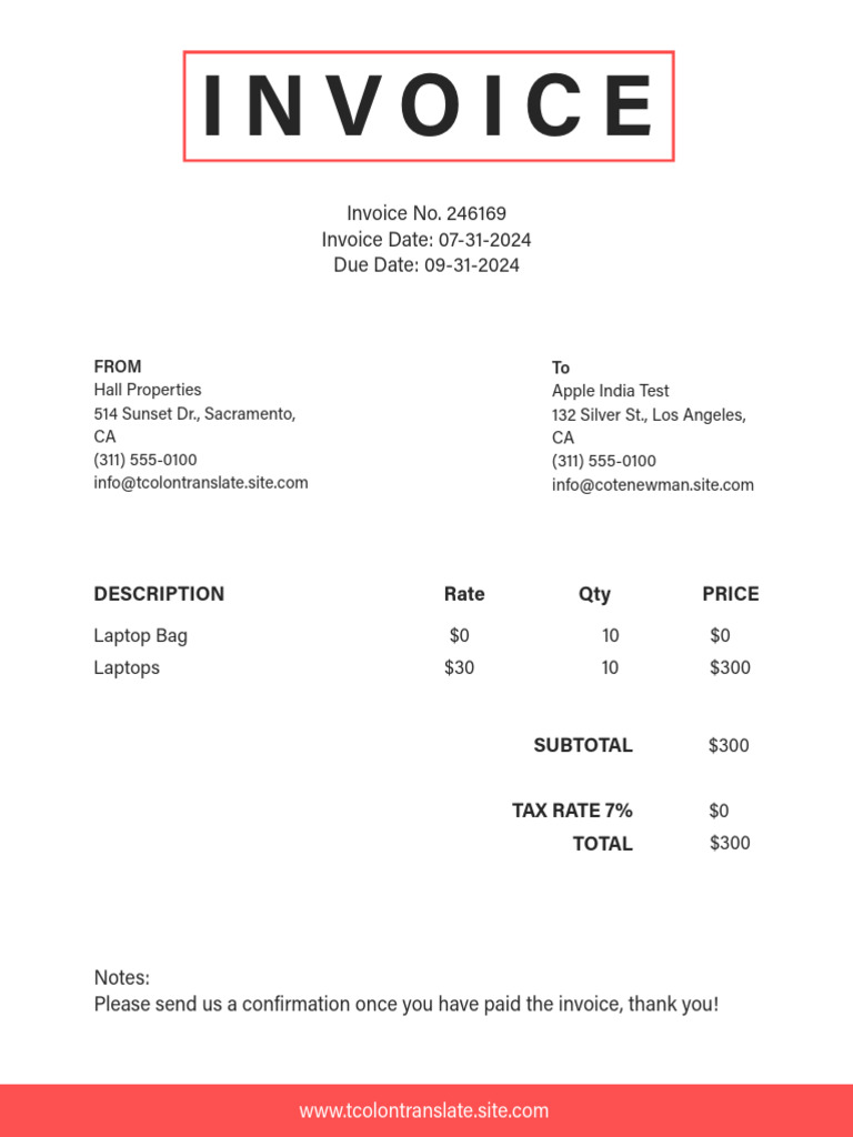 Zero Dollar Item Expense Invoice | PDF