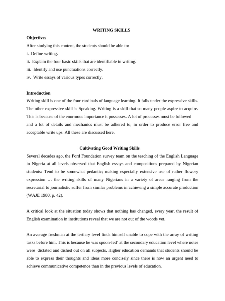 Gst 111 Writing Skill | PDF | Essays | Ellipsis