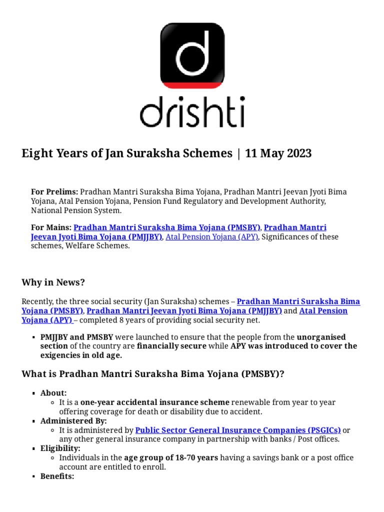 PMSBY | PDF | Social Security | Financial Services