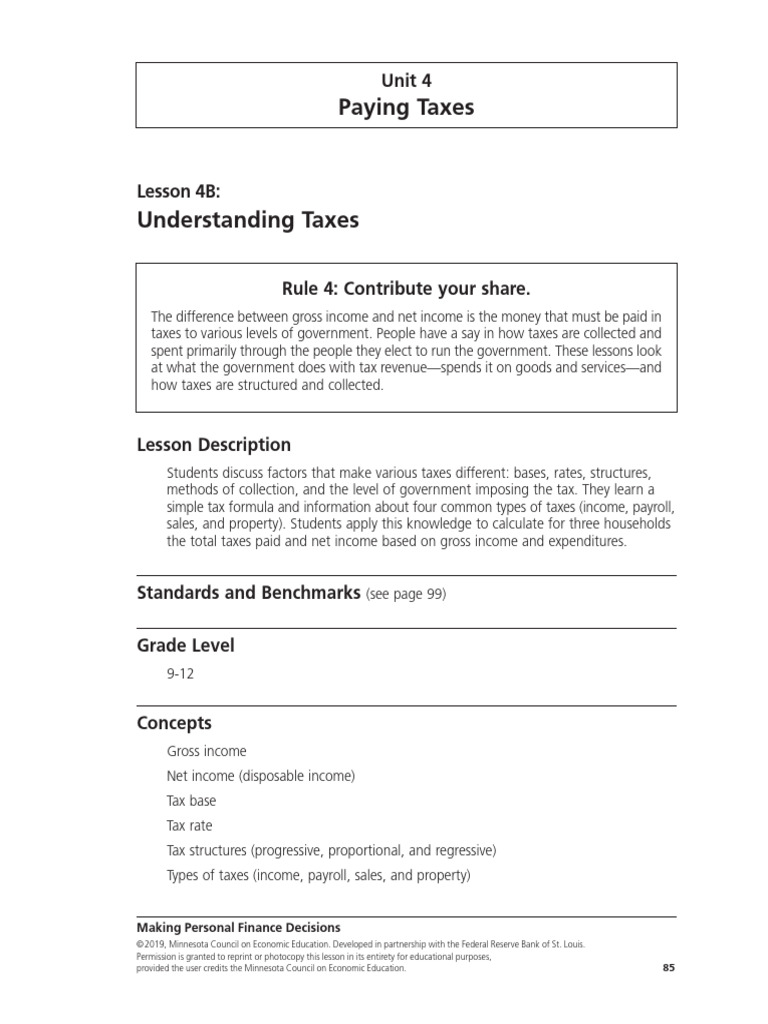 Making Personal Finance Decisions Lesson 4B | PDF | Payroll Tax | Taxes