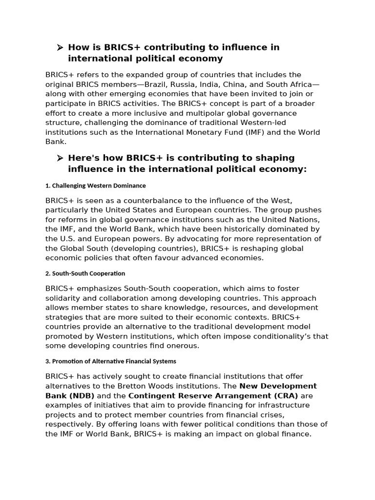 BRICS | PDF | International Monetary Fund | Developing Country