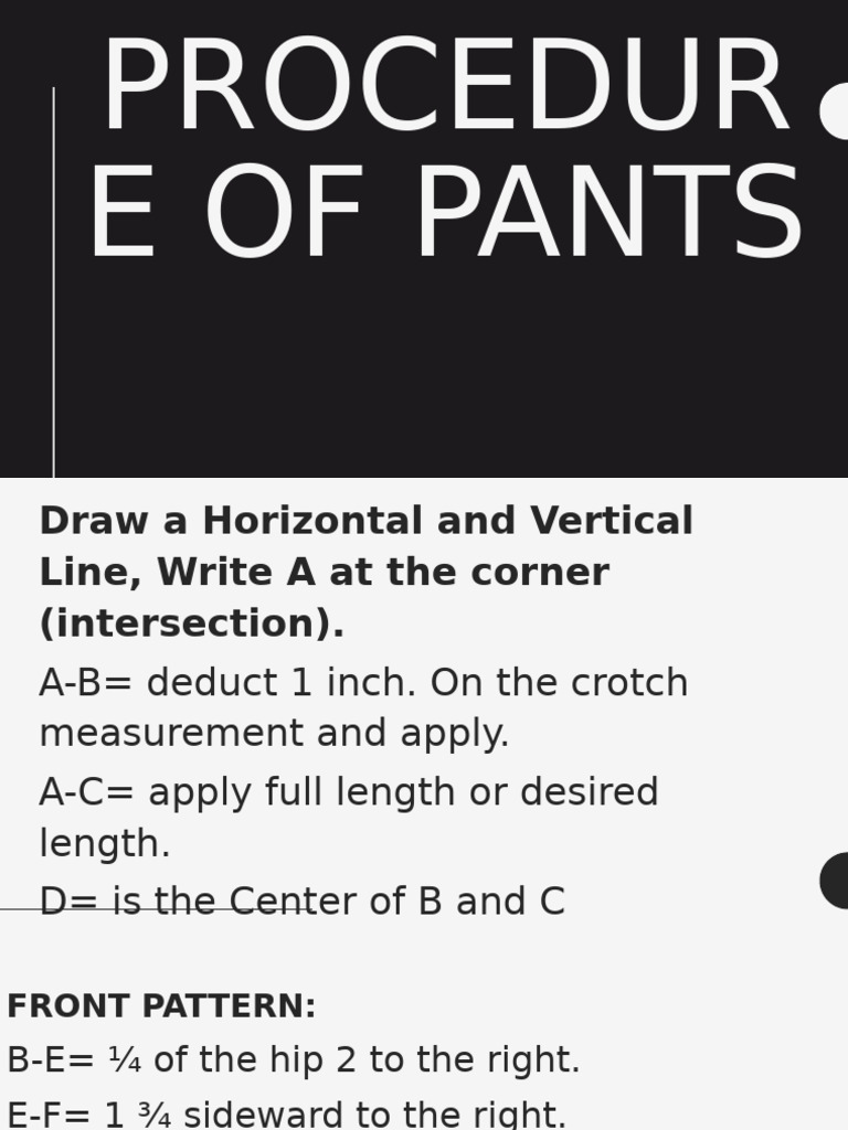Pants Pattern Drafting Guide | PDF
