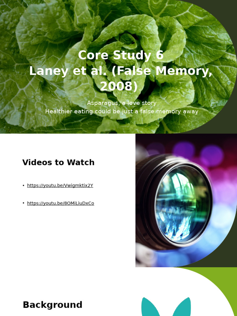 Core Study 6 - False Memories | PDF | Validity (Statistics) | Priming ...