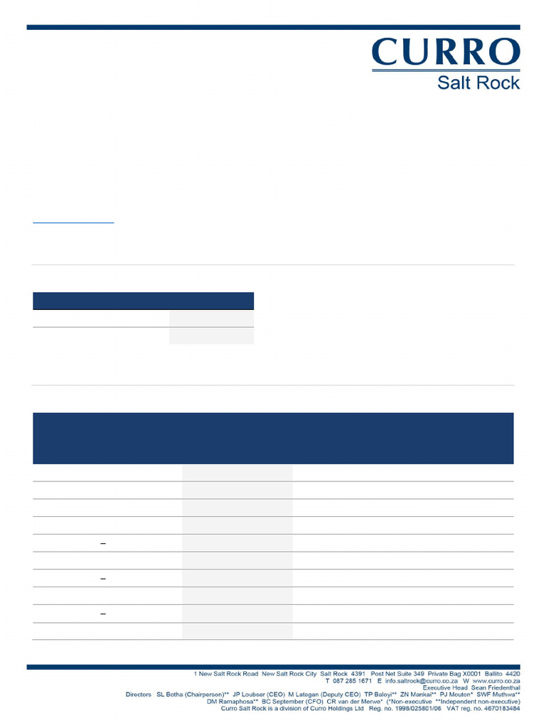 Curro Salt Rock School Fees 2023 | PDF | Educational Technology
