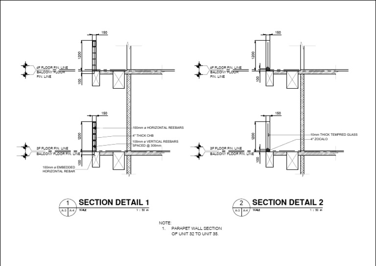 Balcony Floor Section Details | PDF