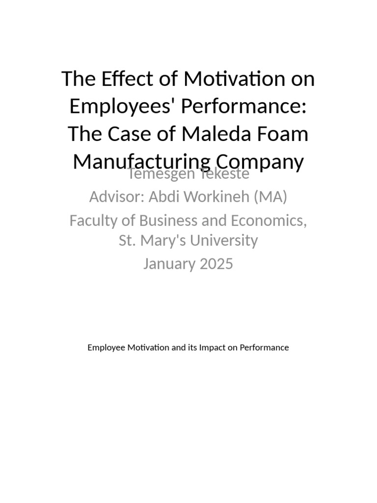 Motivation Employee Performance Complete | PDF | Motivation | Motivational