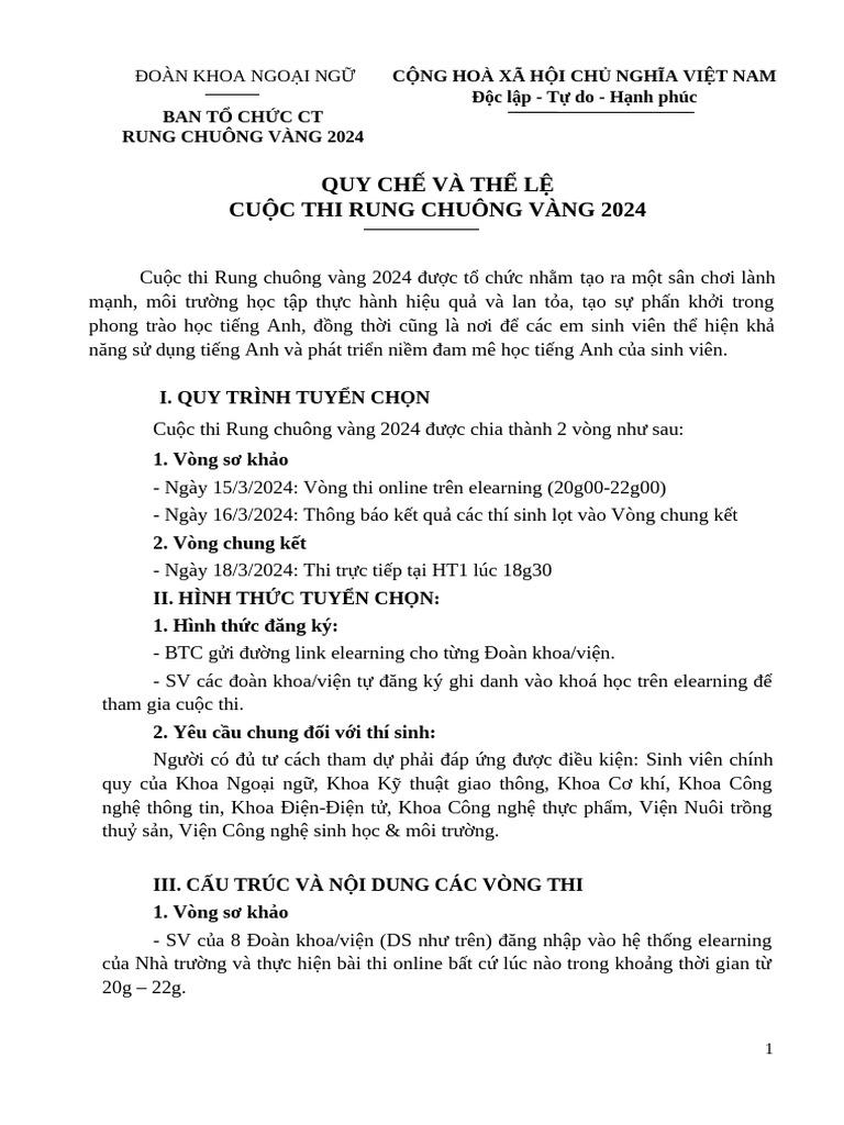 1 Thể lệ RCV | PDF