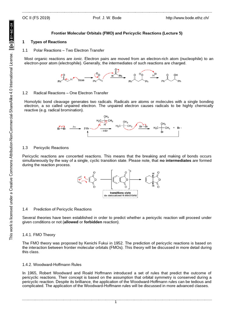 OCII FS2019 L05-Fmo CC | PDF | Molecular Orbital | Chemical Reactions