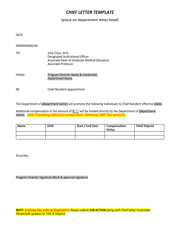 CHIEF-LETTER-Template | PDF