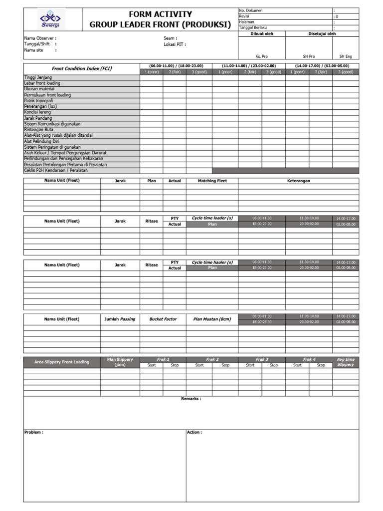 Form Activity Group Leader Front - Lengkap | PDF
