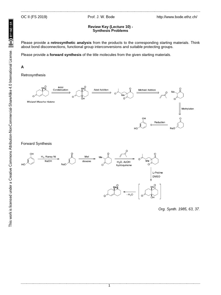 OCII FS2019 L10-Review-Key CC | PDF | Organic Chemistry | Chemistry
