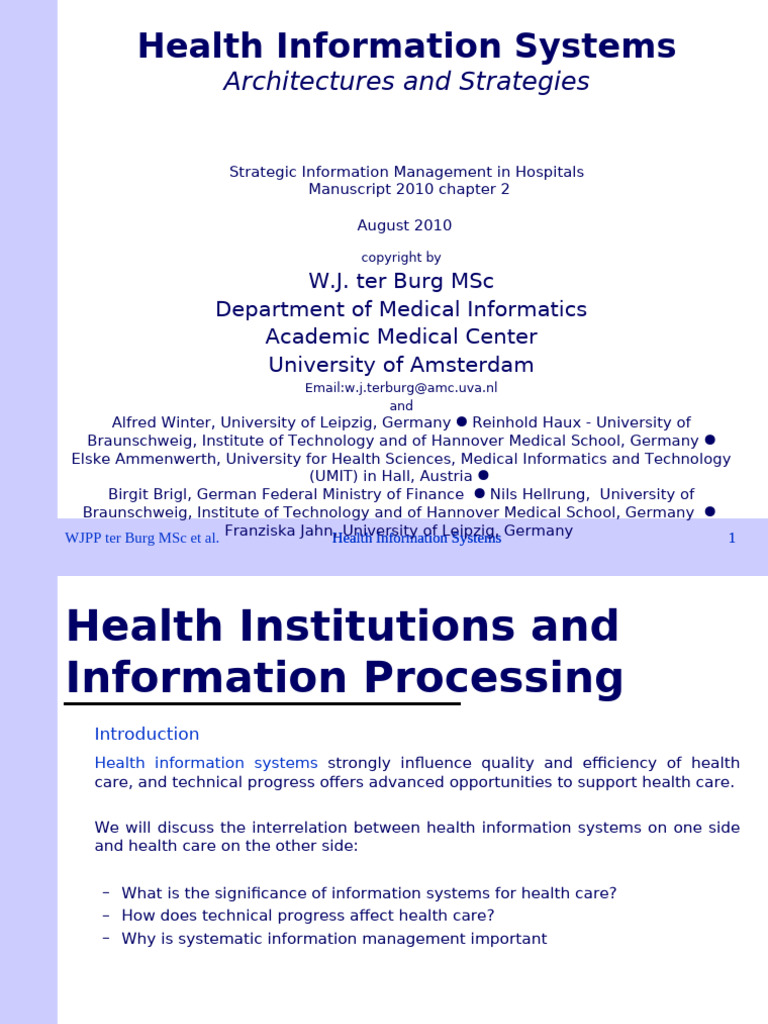 HealthInformaitionSystems_Chapter2 | PDF | Health Informatics | Health Care