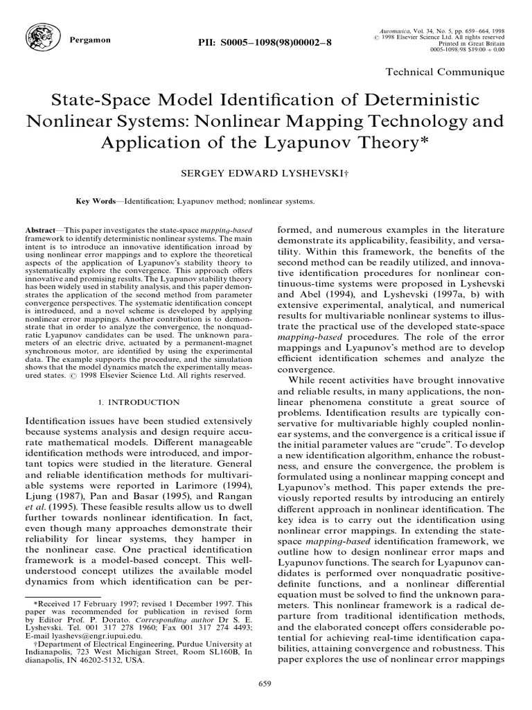 State-Space Model Identification of Deterministic Nonlinear Systems ...
