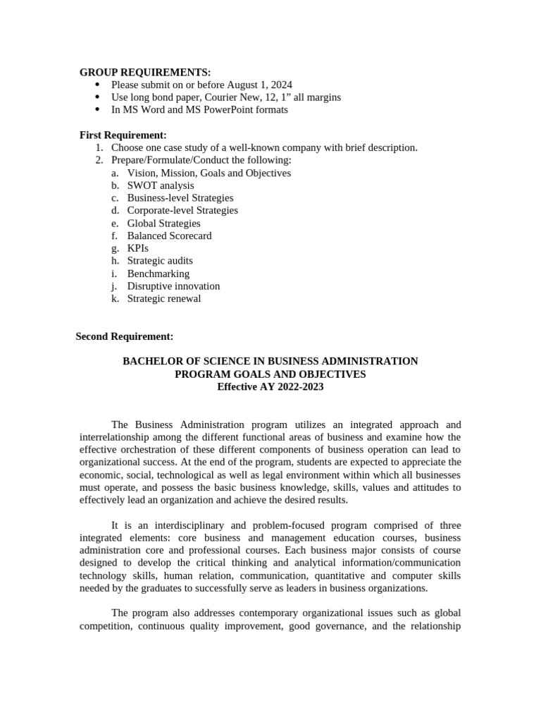 Case-Study BSBA | PDF | Human Resource Management | Swot Analysis