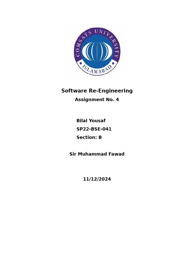 SP22-BSE-041 RE - Assignment 4 | PDF | Eclipse (Software) | Computer Programming