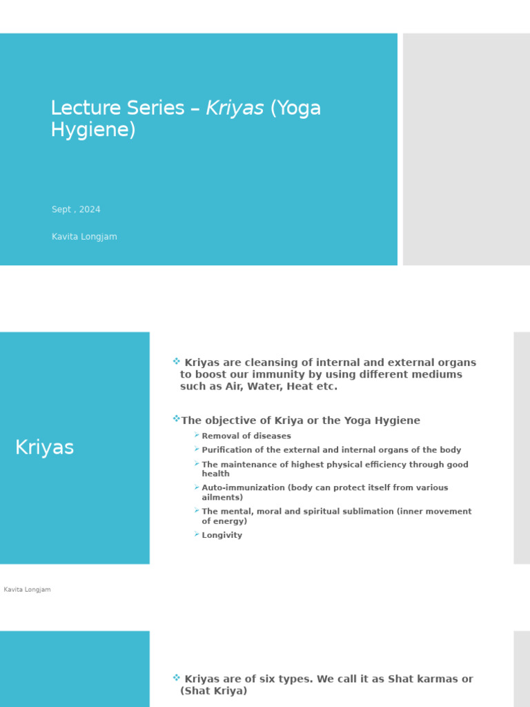 Lecture Series - Kriya | PDF | Medical Specialties | Diseases And Disorders
