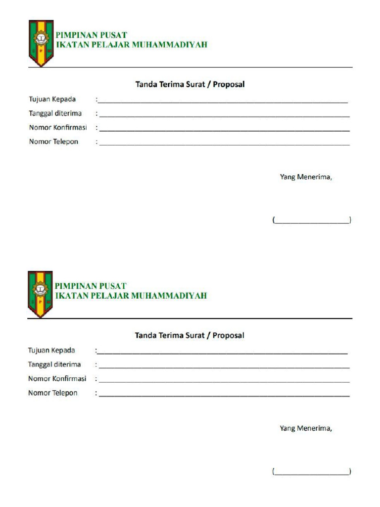 Tanda Terima Proposal | PDF