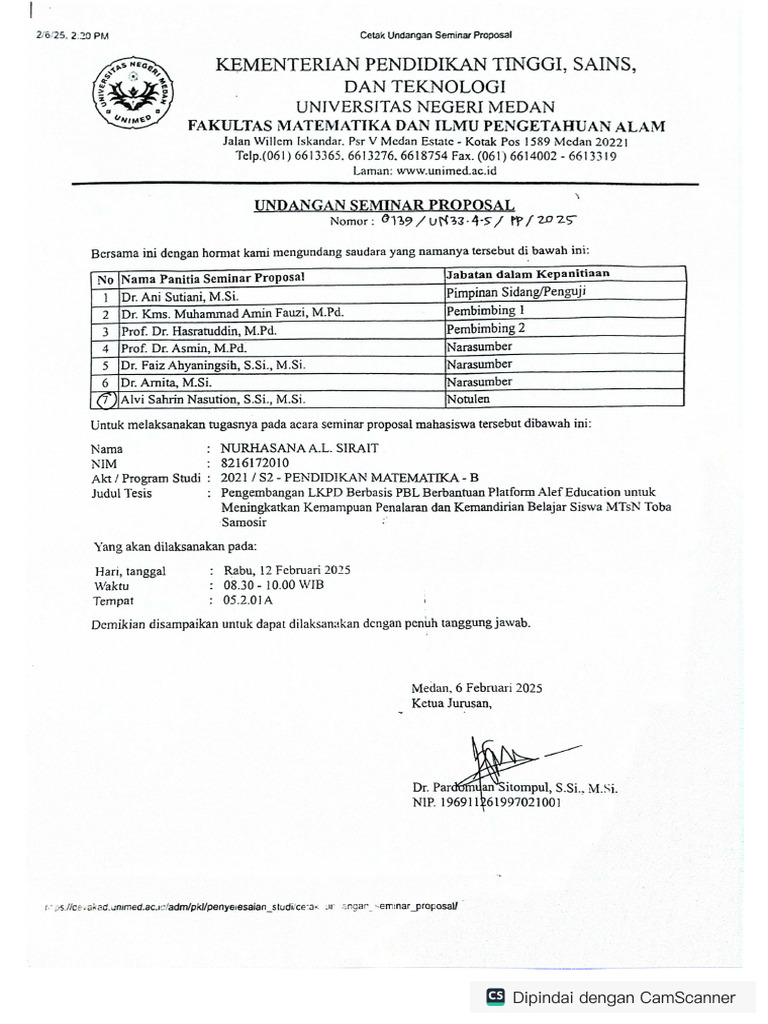 Undangan Sempro Pasca Nurhasanah | PDF