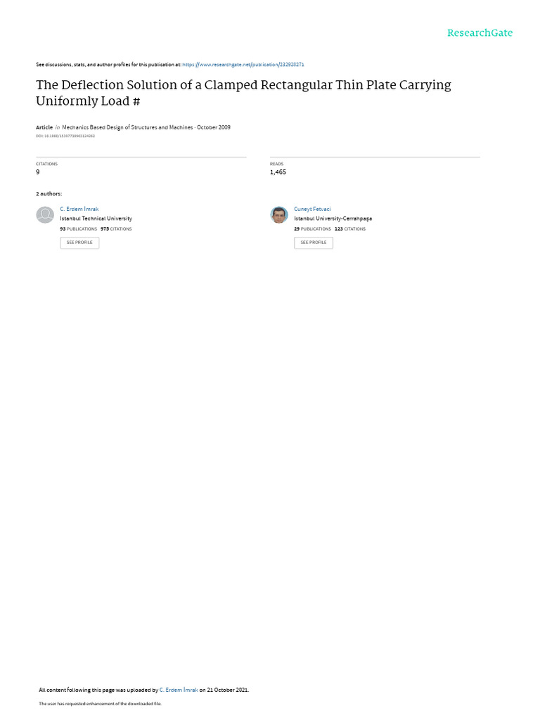 The Deflection Solutionofa Clamped Rectangular Thin Plate Carrying ...