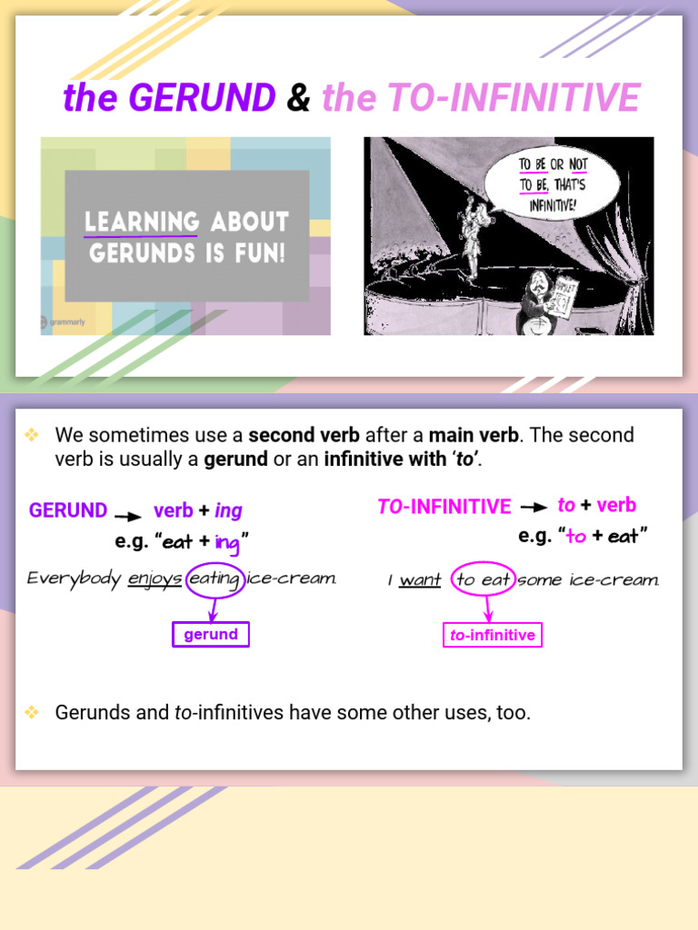 Verb Patterns - The Gerund and The To-Infinitive - B1 MC - 2024-25 Fall ...