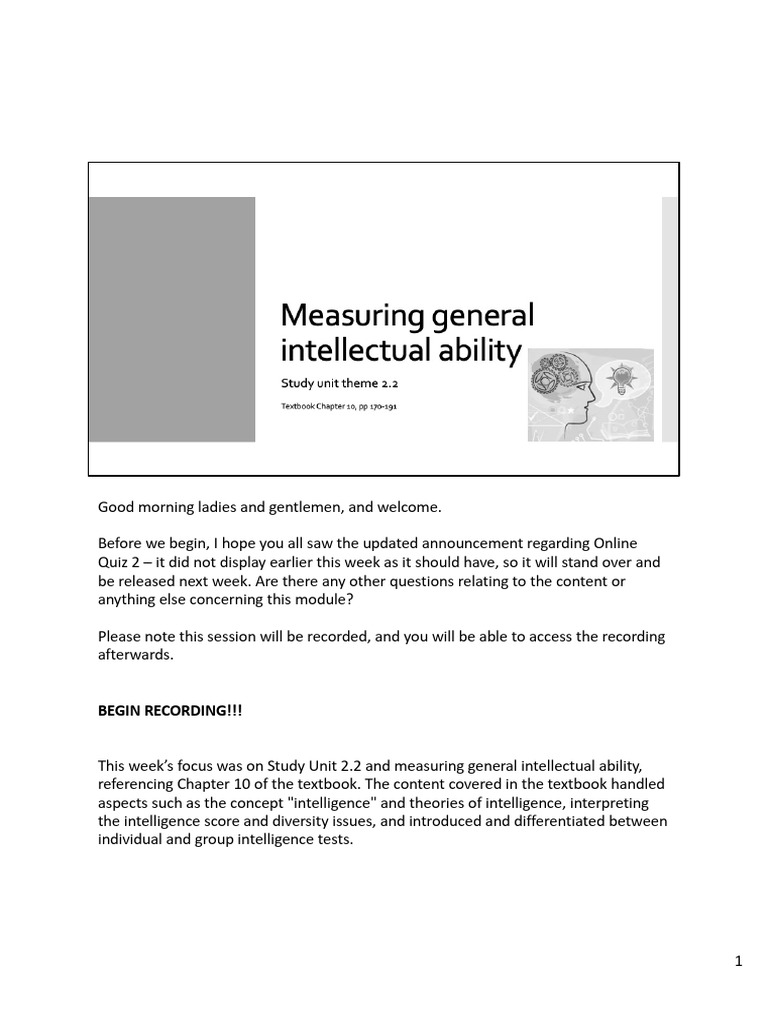 Understanding Intelligence Measurement | PDF | Intelligence | Emotional ...