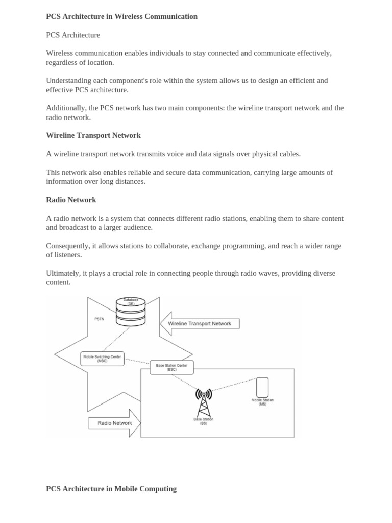 PCS Architecture in Wireless Communication | PDF | General Packet Radio ...