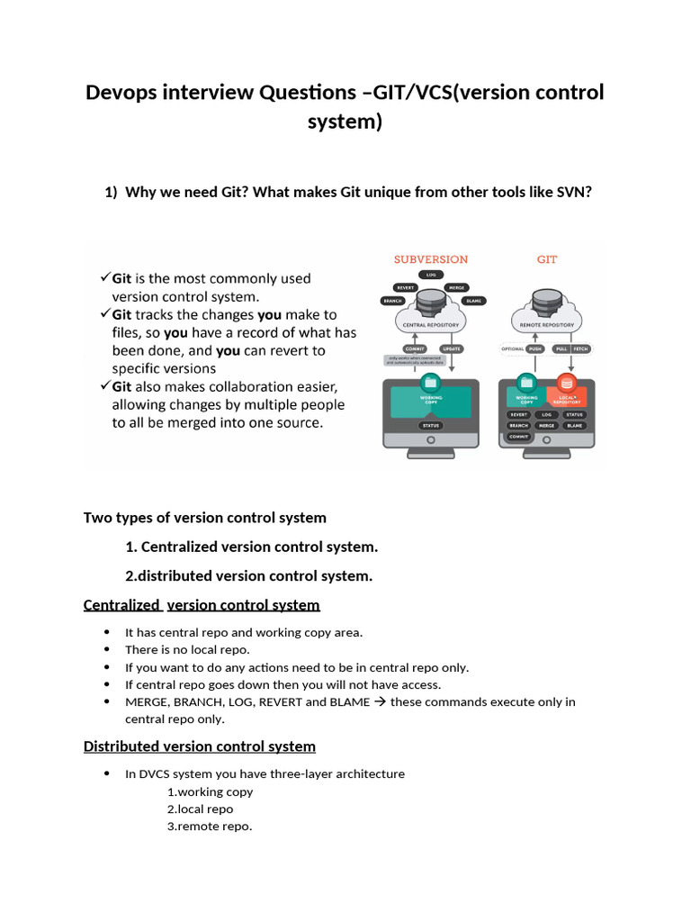 Devops Interview Questions - GITVCS (Version Control System) | PDF | Version Control | Utility ...