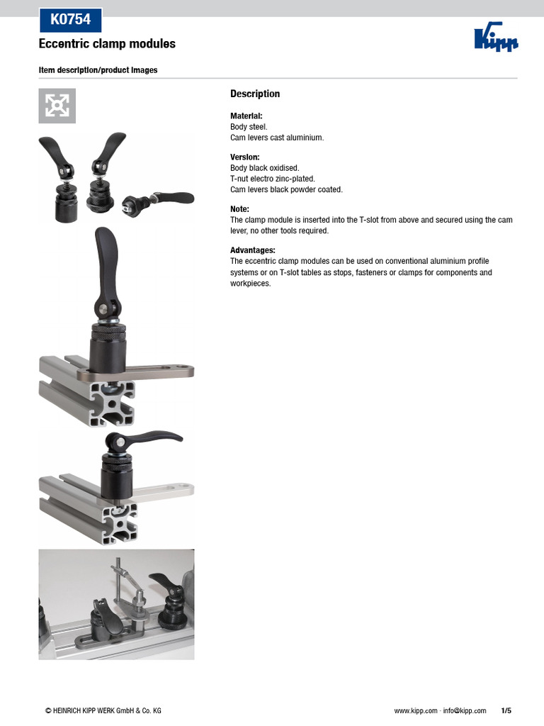 K0754 Eccentric Clamp Modules | PDF | Secondary Sector Of The Economy ...