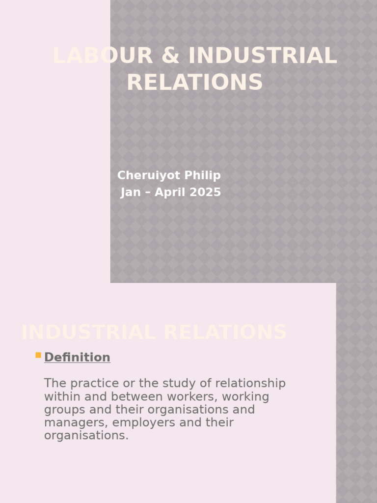 Introduction Labour & Industrial_relations. | PDF | Employment | Trade ...