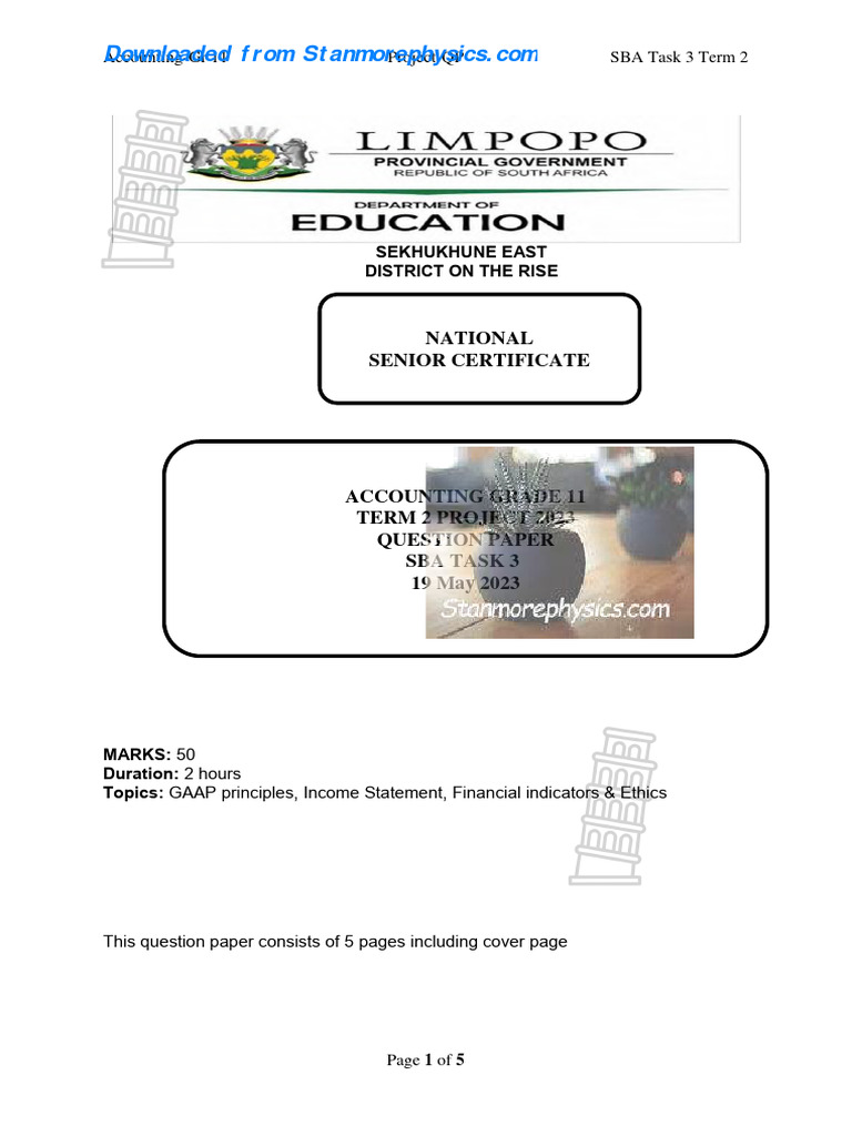 Grade 11 Accounting Term 2 Project 2023 | PDF | Bad Debt | Financial ...