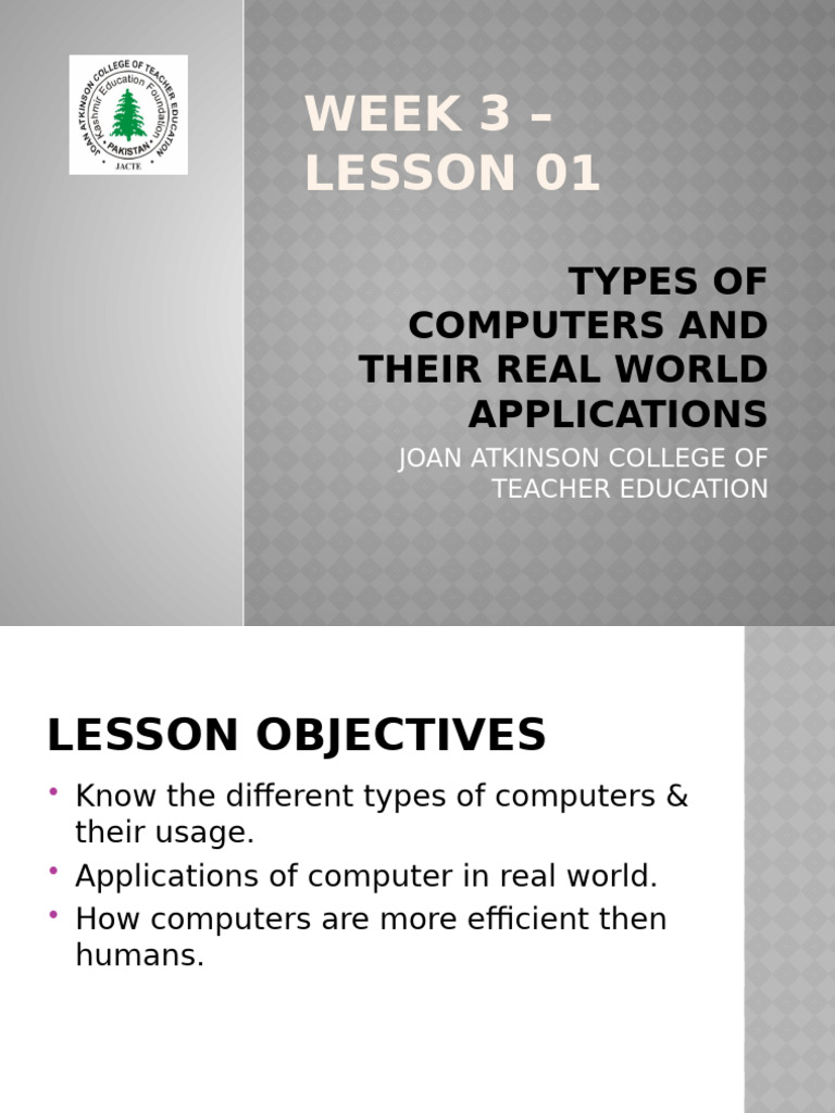 Types of Computers and Their Real World Applications | PDF | Computing ...