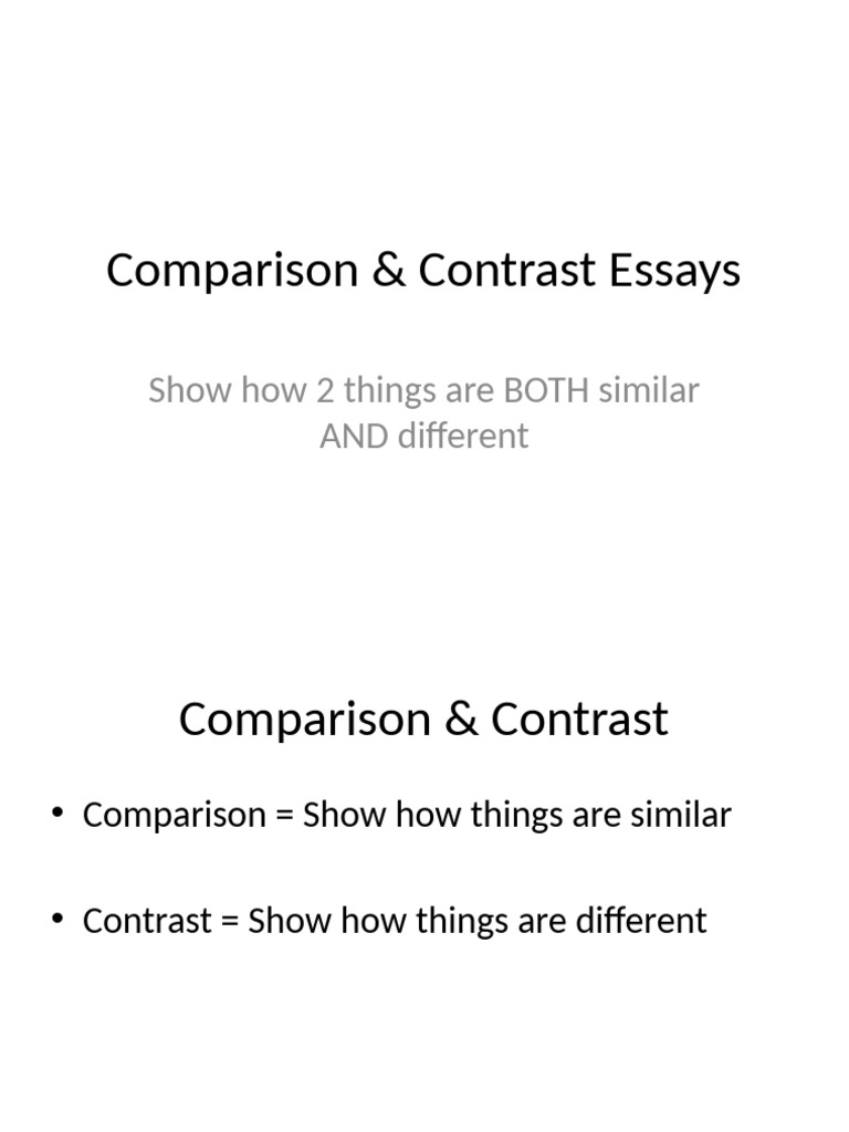 Comparison and Contrast Essay Guide | PDF | Essays | Room