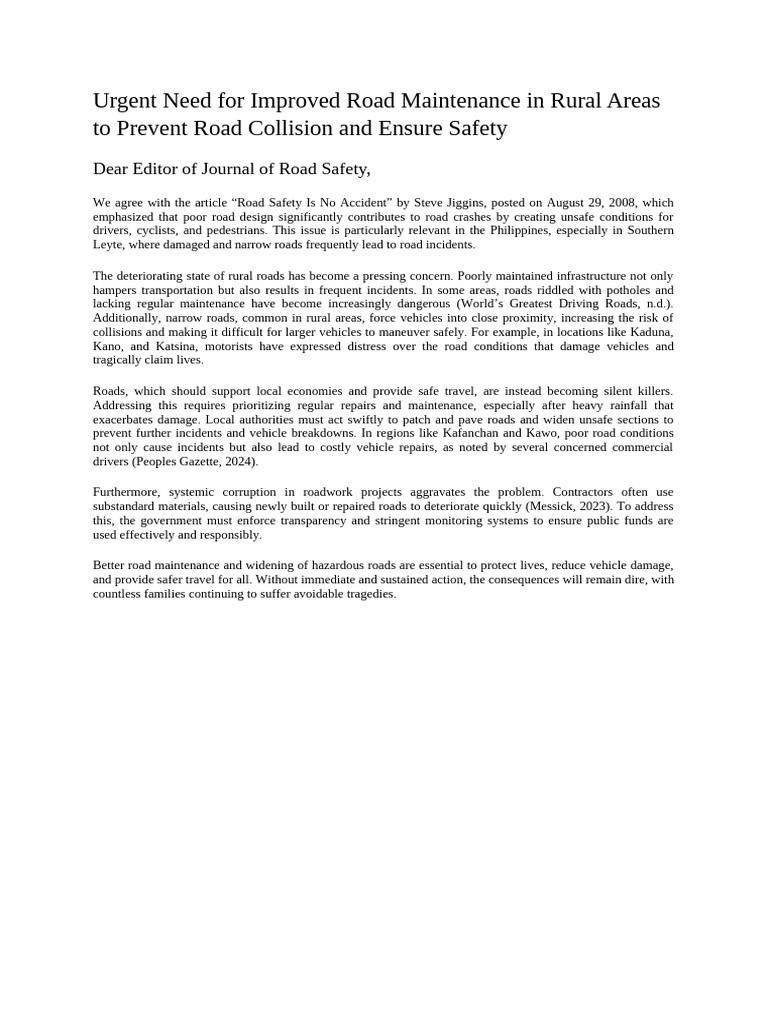 Manuscript | PDF | Road | Traffic Collision