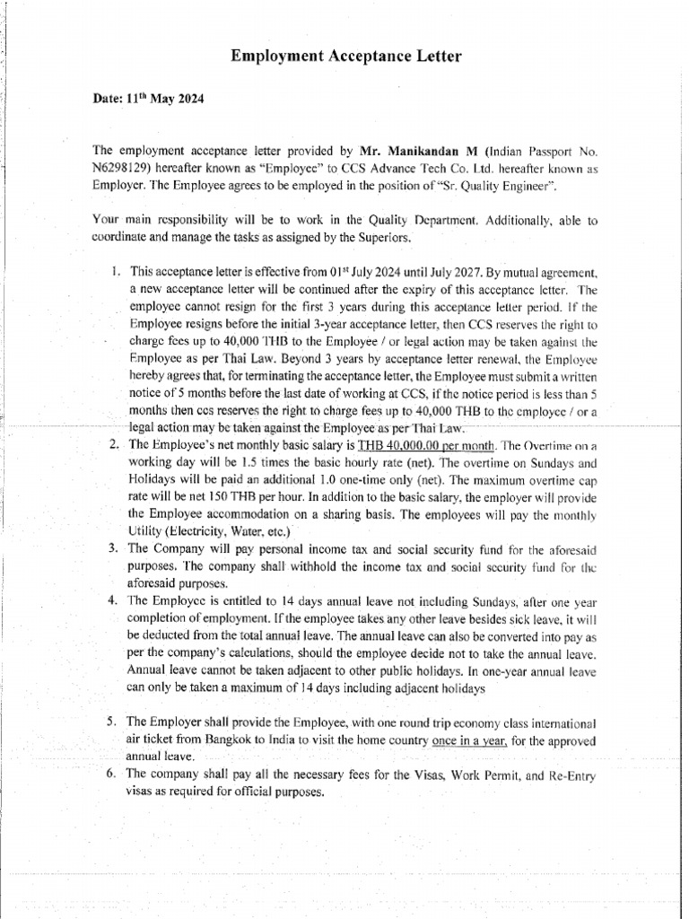 Acceptance Letter | PDF