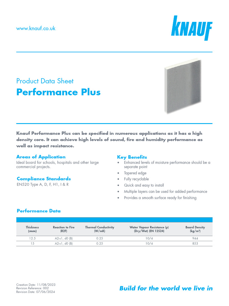 Knauf - Office Recommended GB (Performance Plus) | PDF | Drywall ...