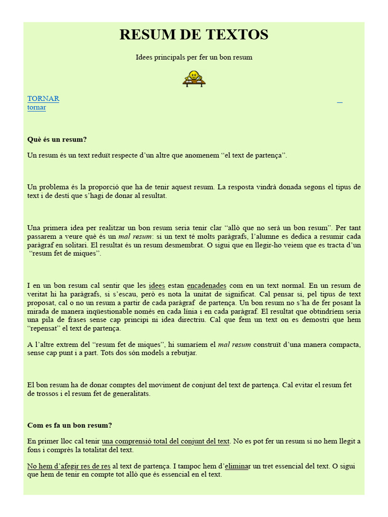 Com Fer Un Resum | PDF