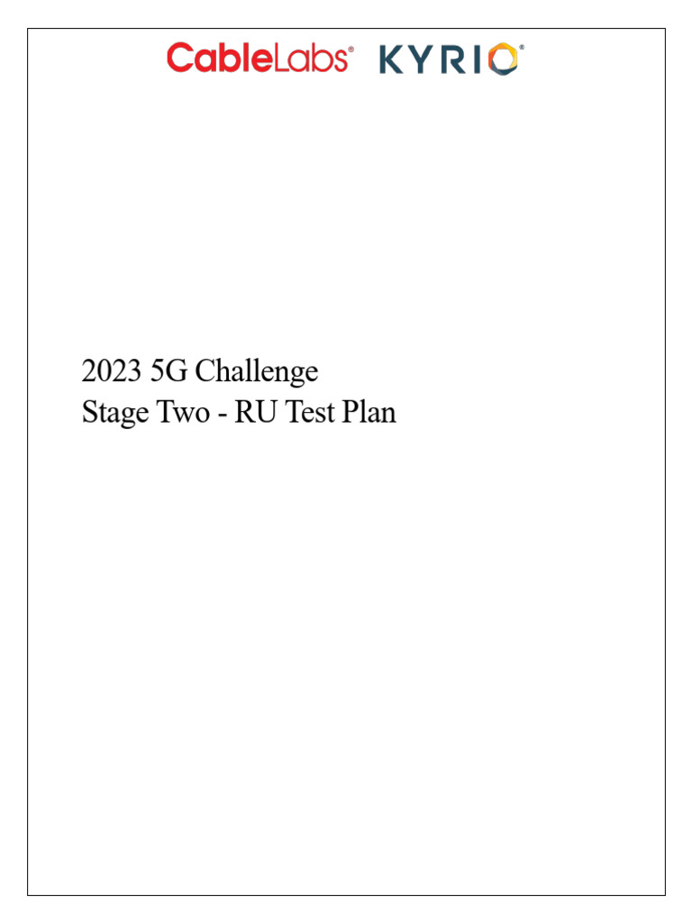 5gchallenge2023 Stage2 Ru Testplan v1.3 0 | PDF | Computer Network ...