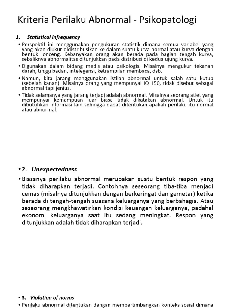 Kriteria Perilaku Abnormal | PDF