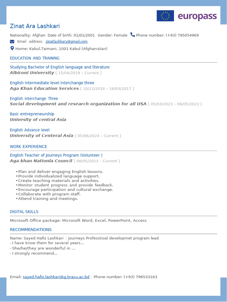 Zinat Cv403 | PDF