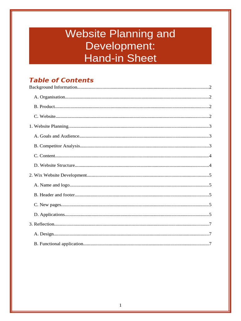 Website Planning and Development Guide | PDF