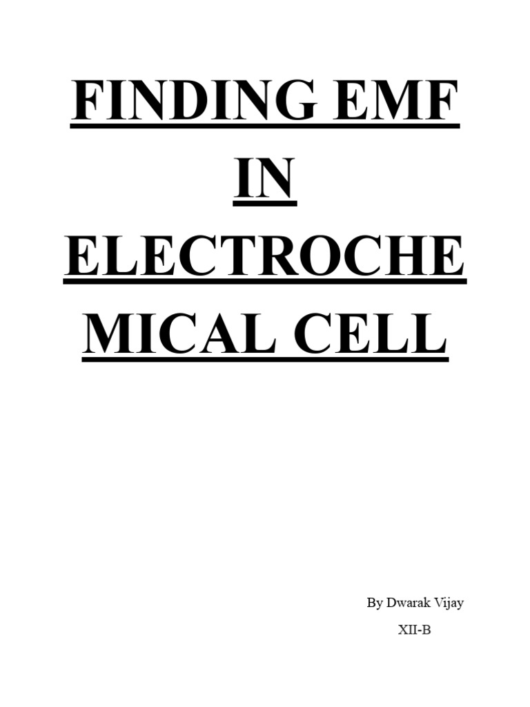 Finding Emf in Electrochemical Cell - Copy | PDF | Electrochemistry | Redox