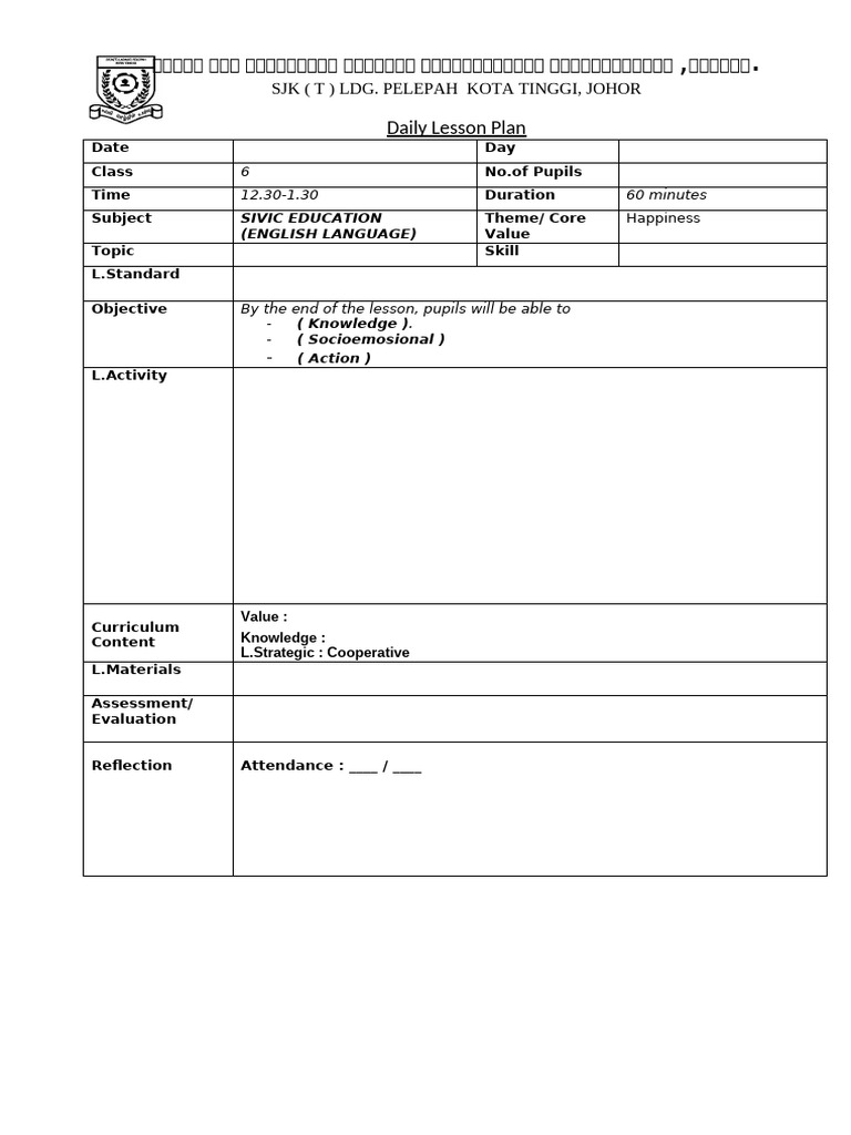 Contoh RPH Sivik - English | PDF