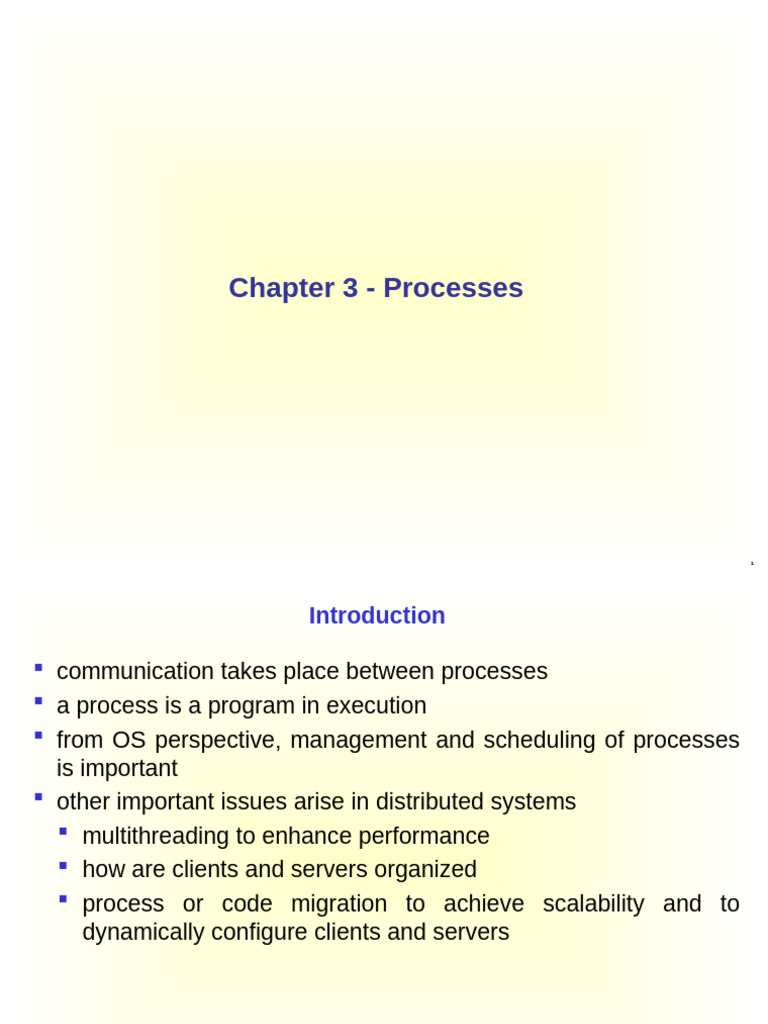Distributed Systems Chapter 3-Processes | PDF | Thread (Computing) | Process (Computing)