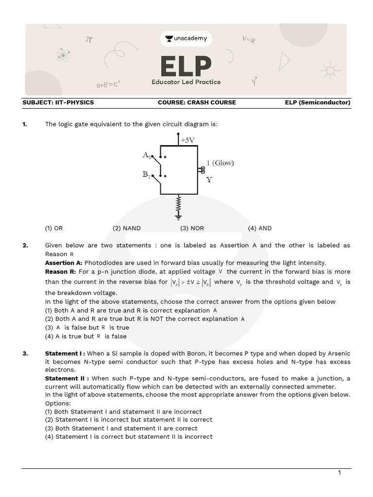IIT Physics Crash Course: Semiconductor Concepts | PDF | P–N Junction ...