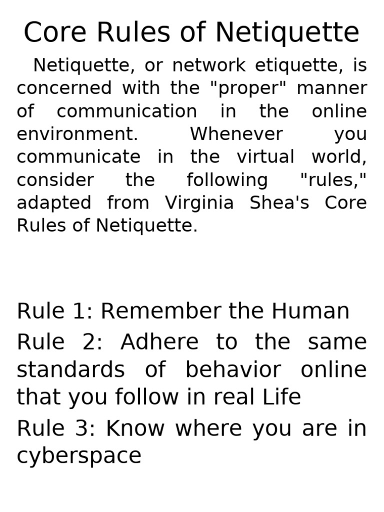 Core Netiquette Rules Explained | PDF