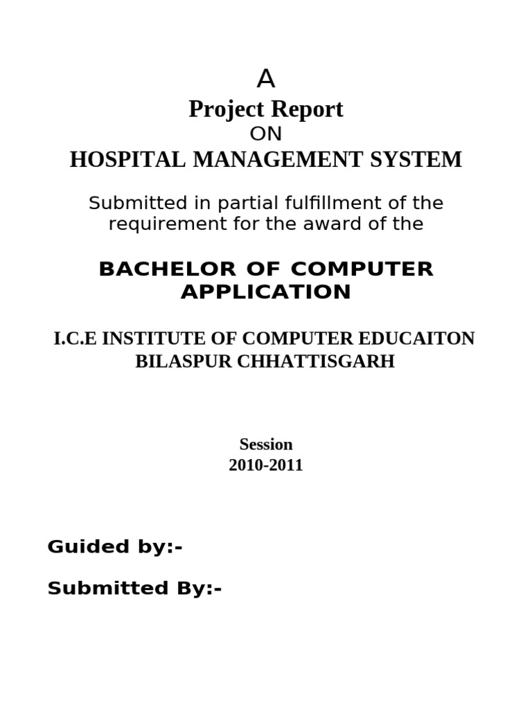 Project Report Hospital Management System - Compress | PDF | C++ ...