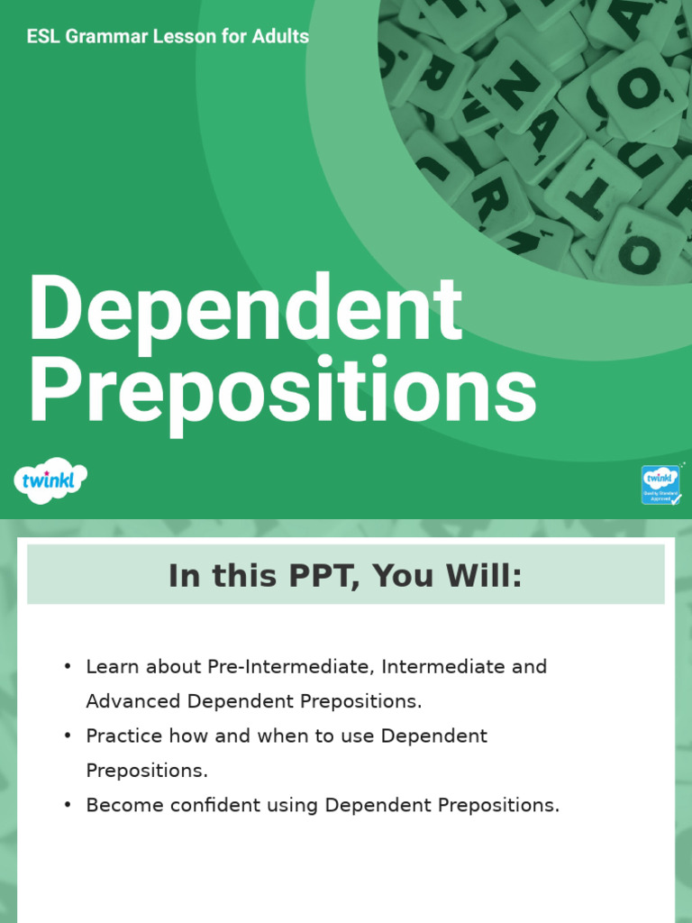 Mastering Dependent Prepositions | PDF | Phrase | Adjective