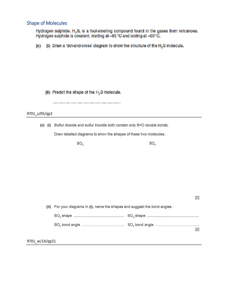 Worksheet Shape Molecules | PDF